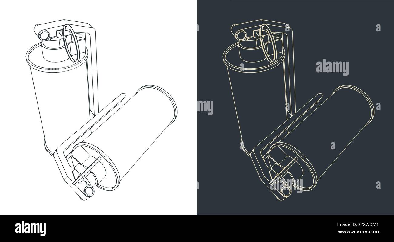 Stylized vector illustrations of a smoke grenade Stock Vector Image ...