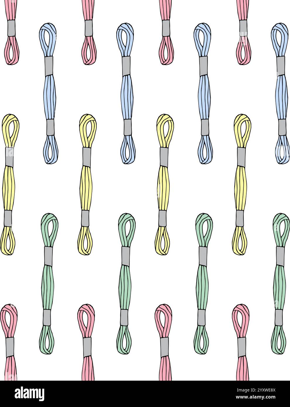 Vector seamless pattern of different pastel colored hand drawn sketch ...