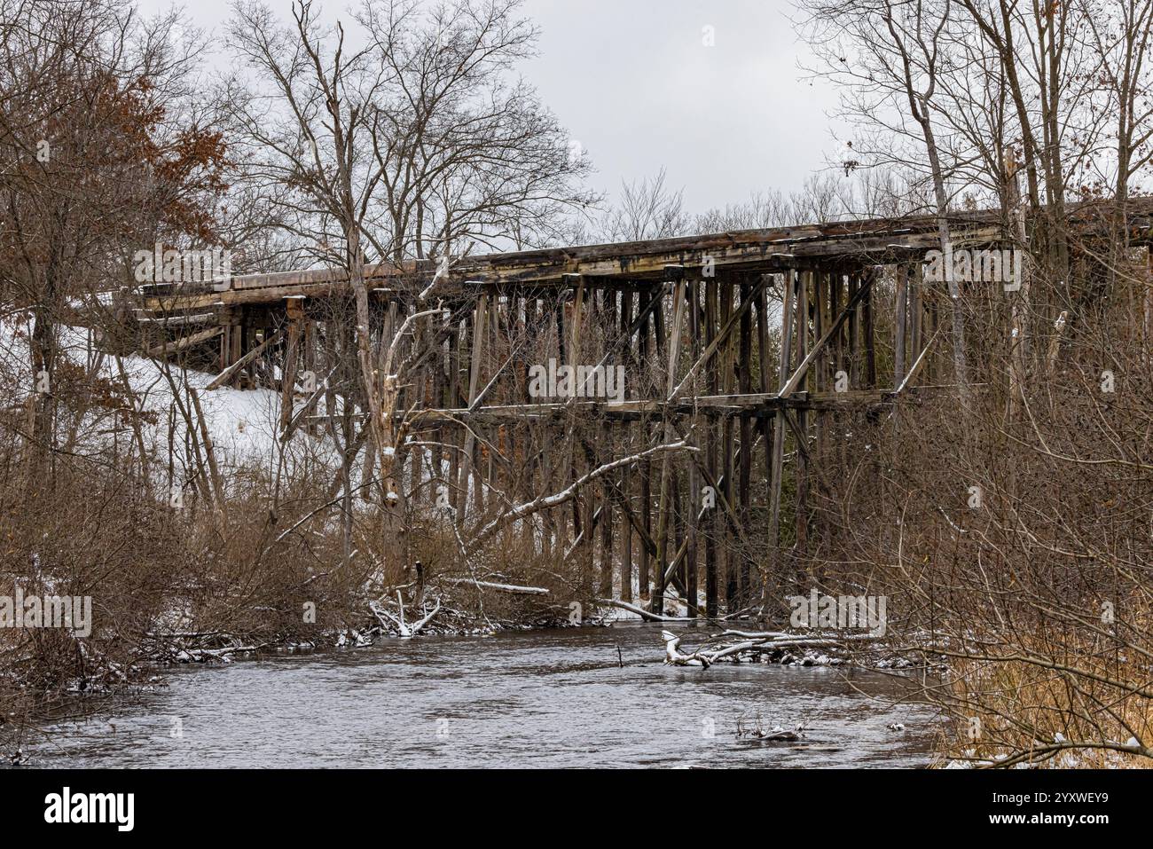 White Cloud Railroad Trestle on the Marquette Rail tracks in White ...