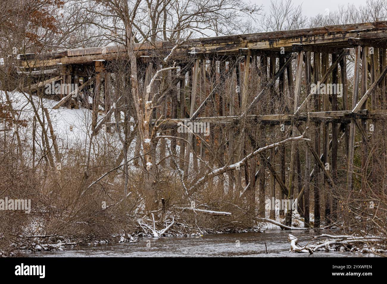 White Cloud Railroad Trestle on the Marquette Rail tracks in White ...