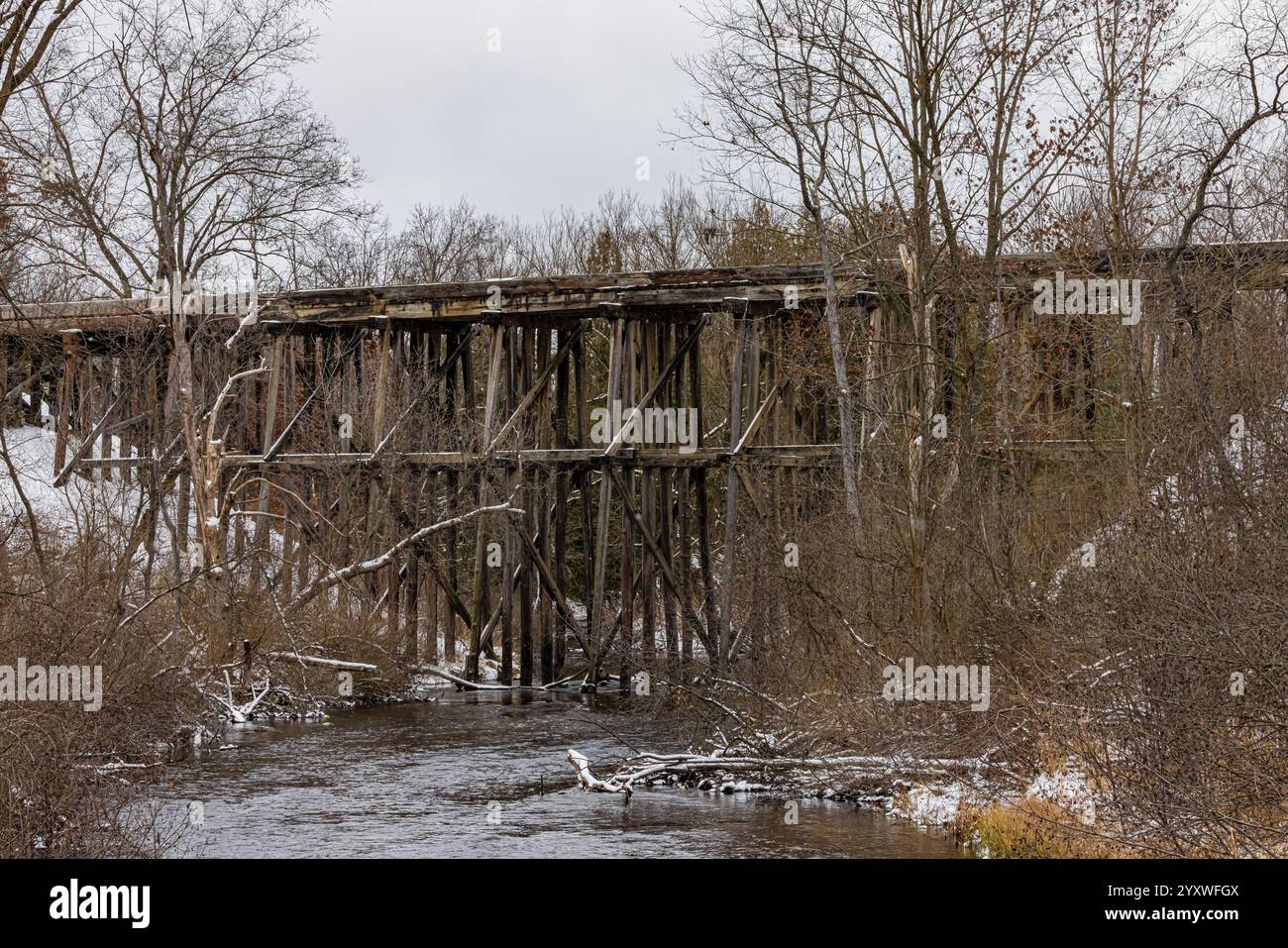 White Cloud Railroad Trestle on the Marquette Rail tracks in White ...