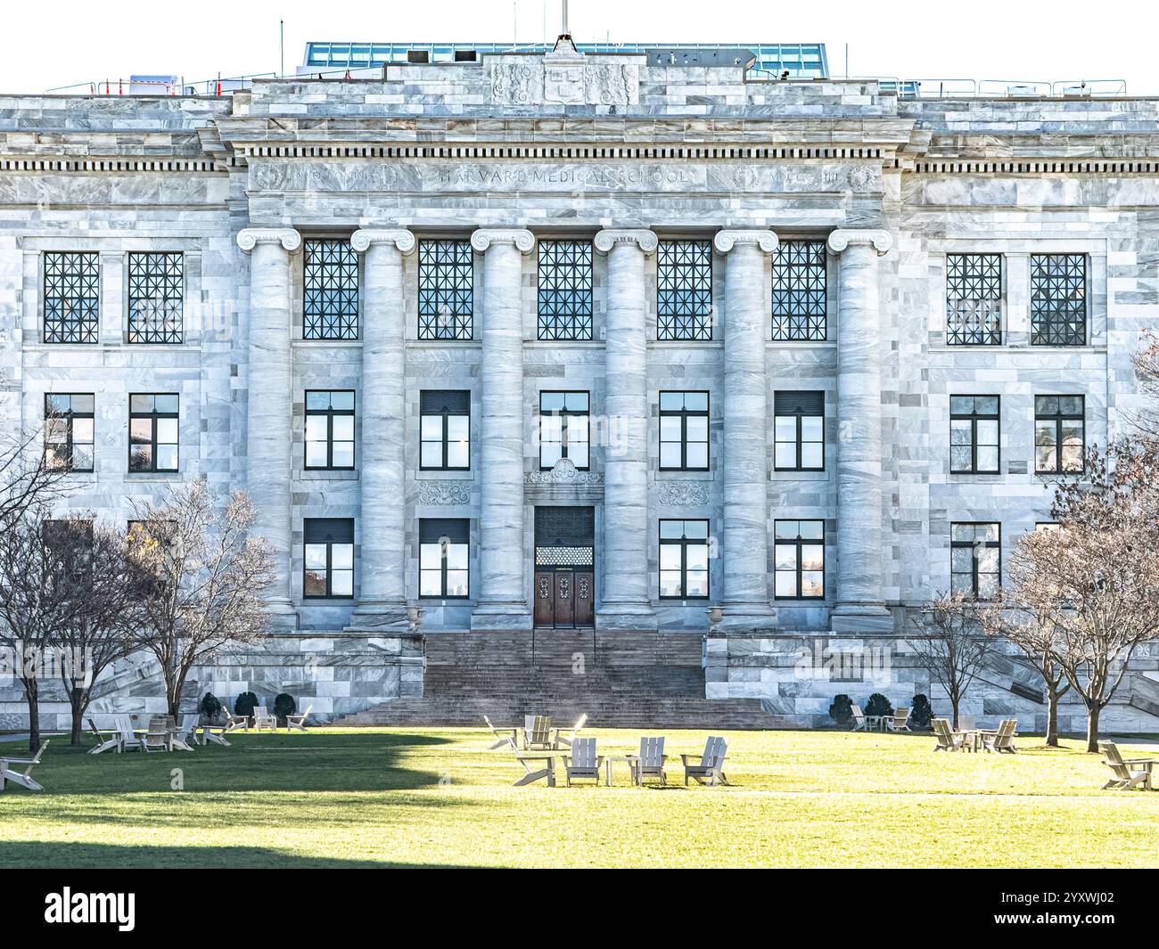 Harvard Medical School, building exterior and quadrangle, Boston ...