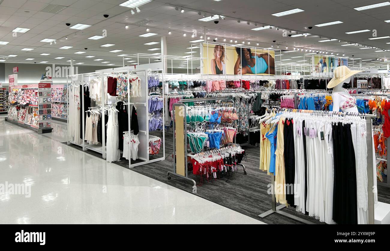 Target department store, interior view of clothes merchandise Stock ...
