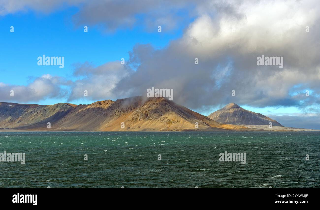 Barren Hills on an Arctic Coast in the Svalbard Islands Stock Photo - Alamy