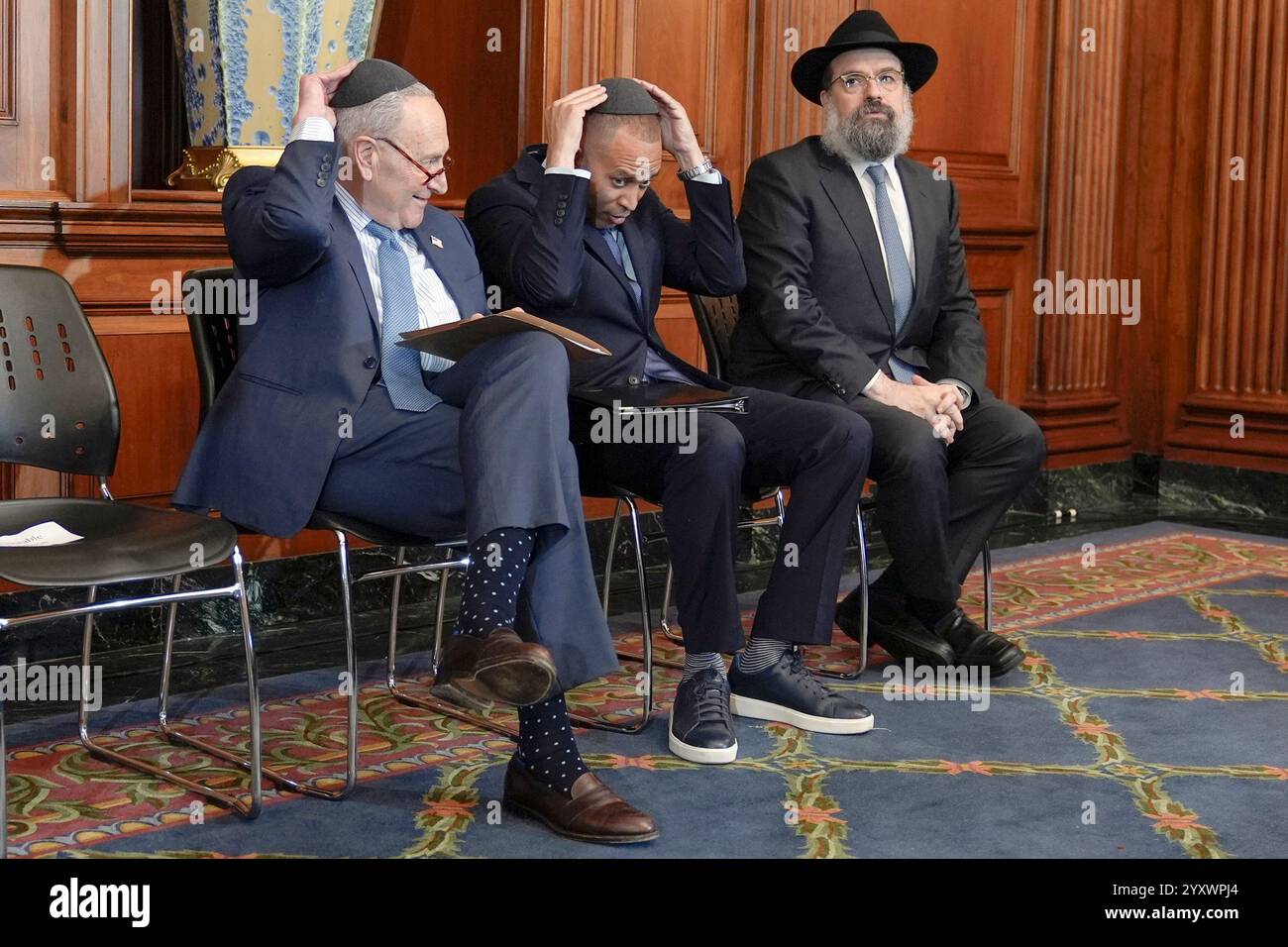 Senate Majority Leader Chuck Schumer, D-N.Y., left, House Minority ...