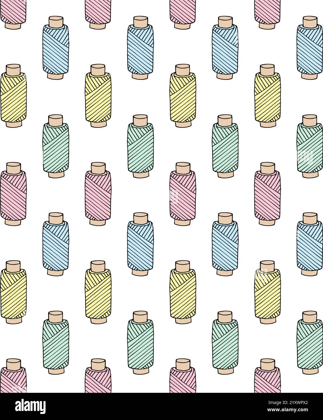 Vector seamless pattern of different hand drawn doodle sketch pastel ...