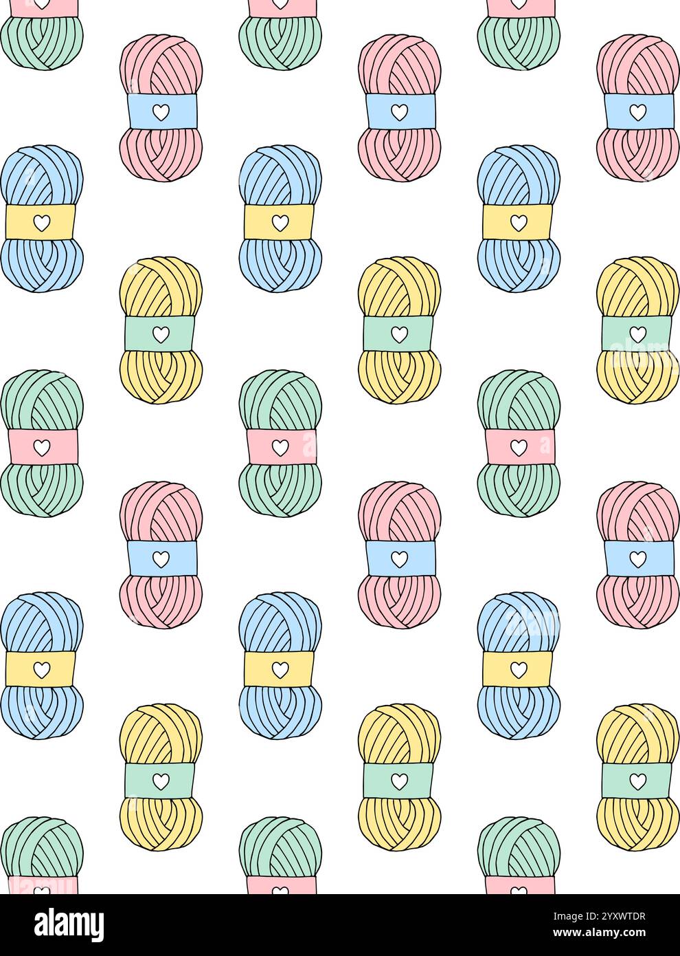 Vector seamless pattern of different pastel colored hand drawn doodle ...