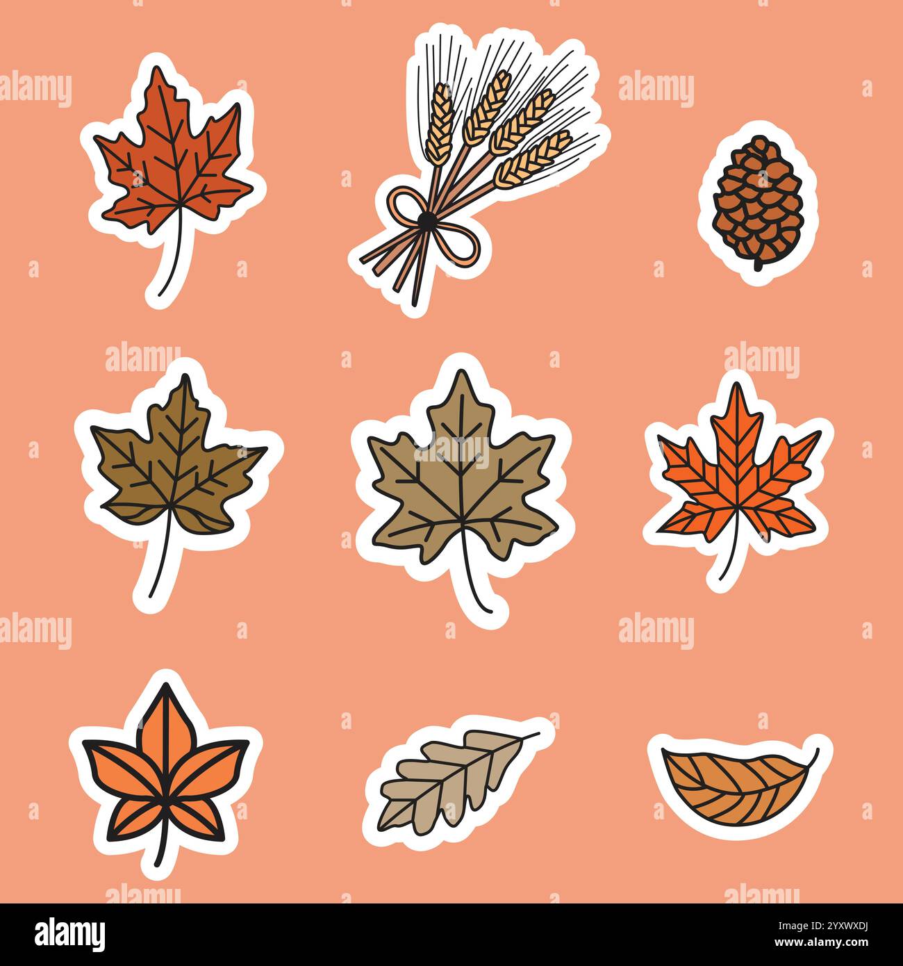 Whimsical fall foliage Stock Vector Images - Alamy