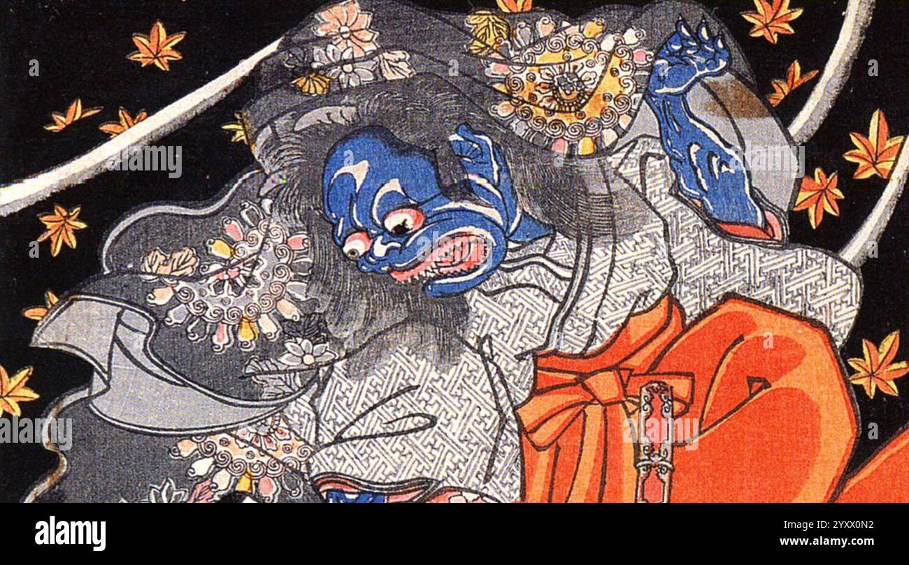 Demon detail, Taira Koresshige attacked by a demon (cropped Stock Photo ...