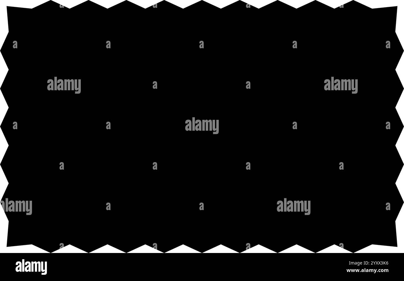 Rectangle shape with zigzag edges. Empty text box, speech bubble, tag or label rectangular form ...