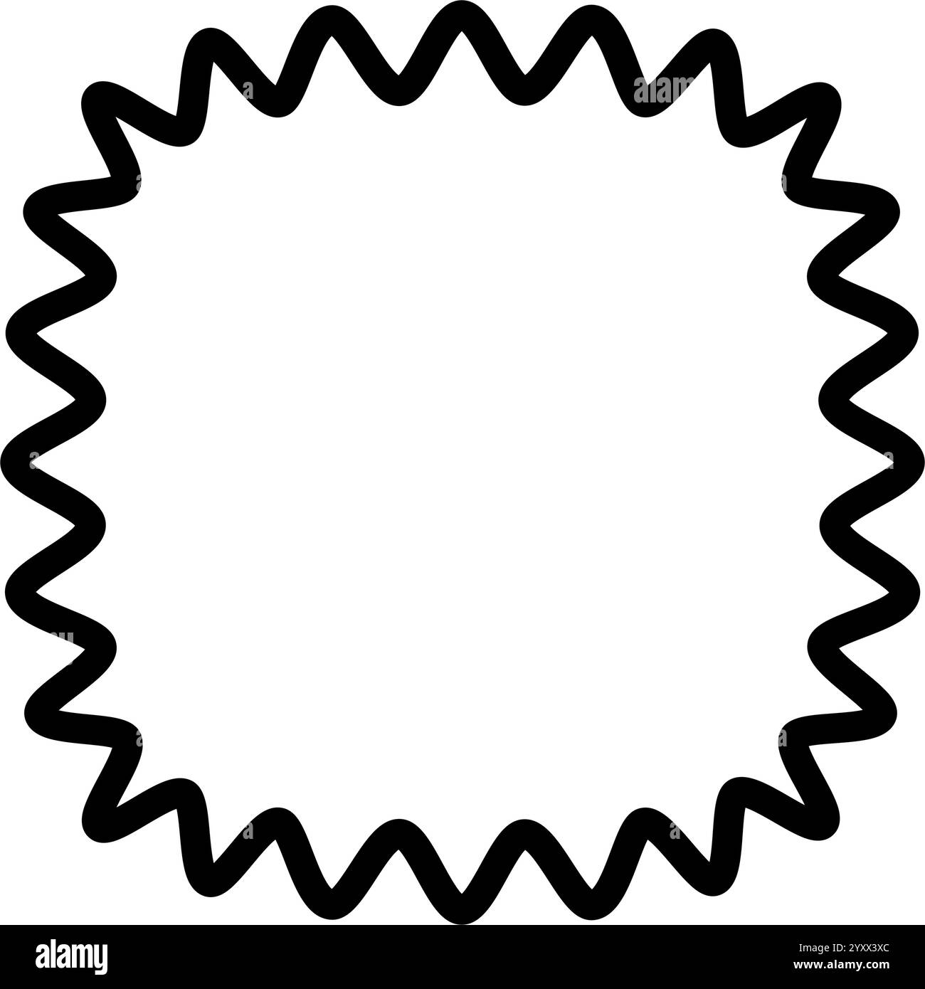 Wavy squircle or square with rounded borders. Simple geometric wiggly ...