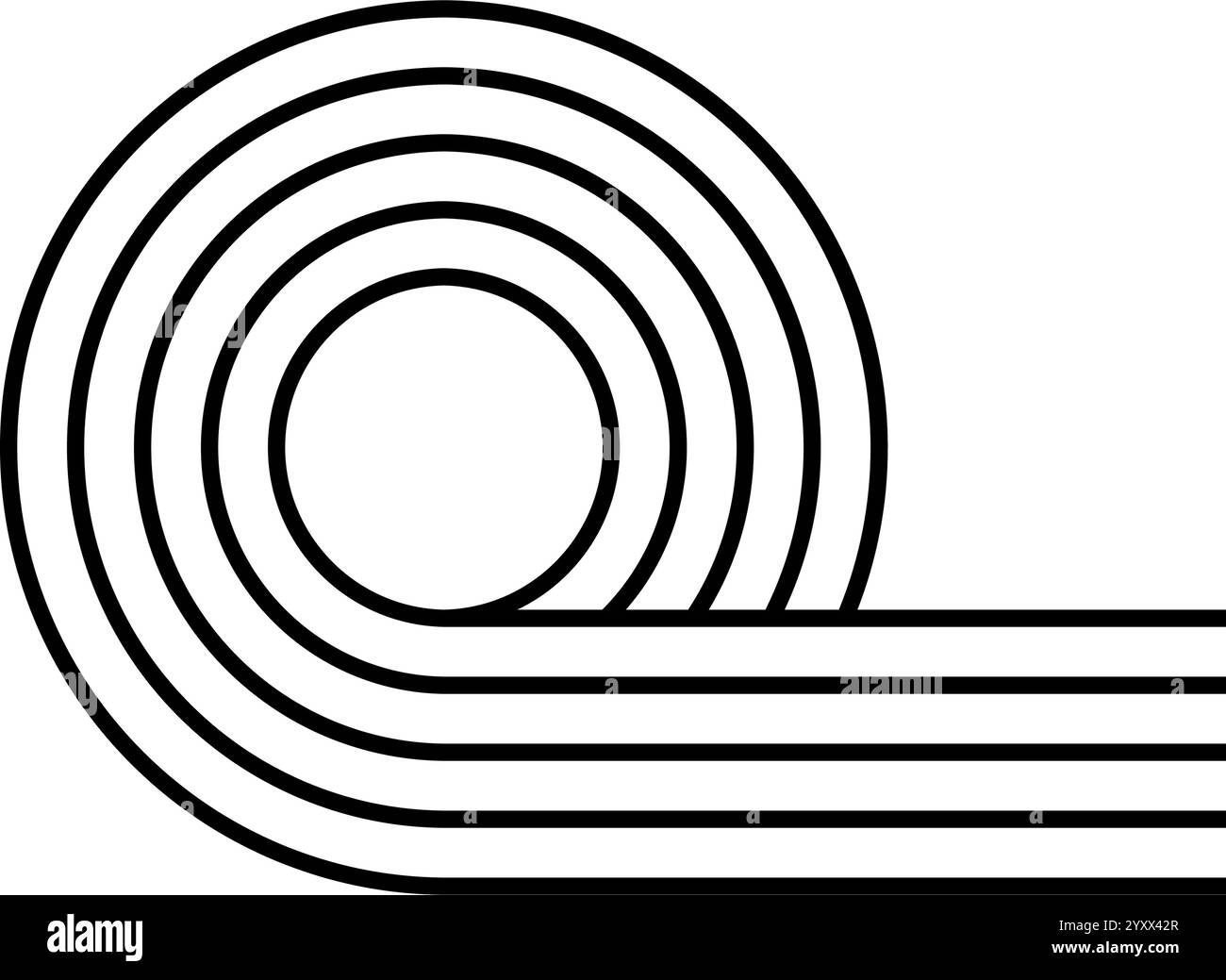 Round looped lines. Geometric figure in trendy boho style. Minimalistic ...