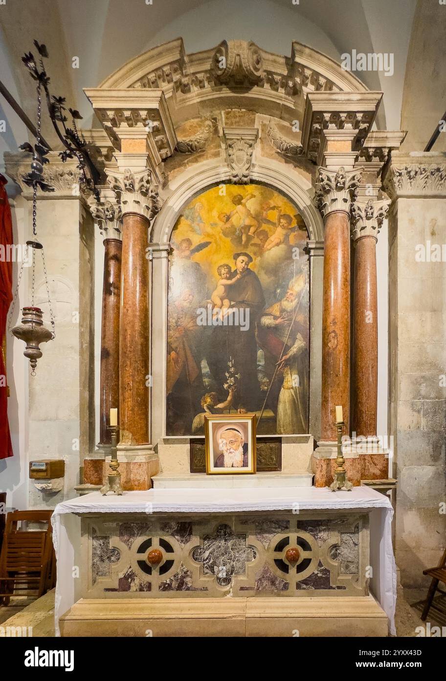 Korcula, Croatia - June 30, 2024: Saint Mark Cathedral. Side altar with ...