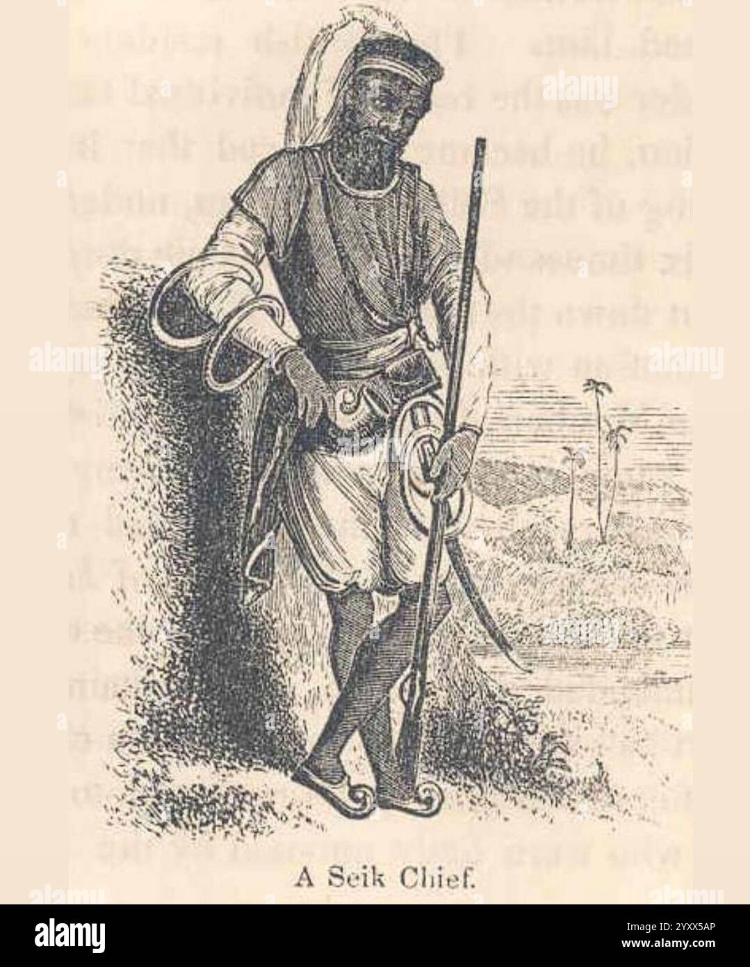 Depiction of an Akali-Nihang warrior labelled as ''A Sikh Chief'', ca ...
