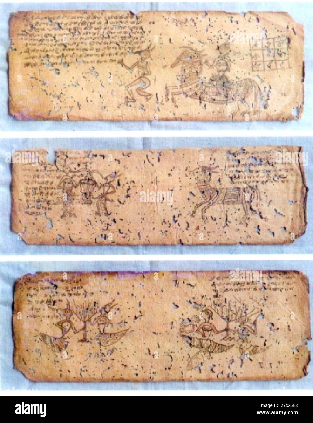 Depictions of people and horses in the illustrations from the Subika ...