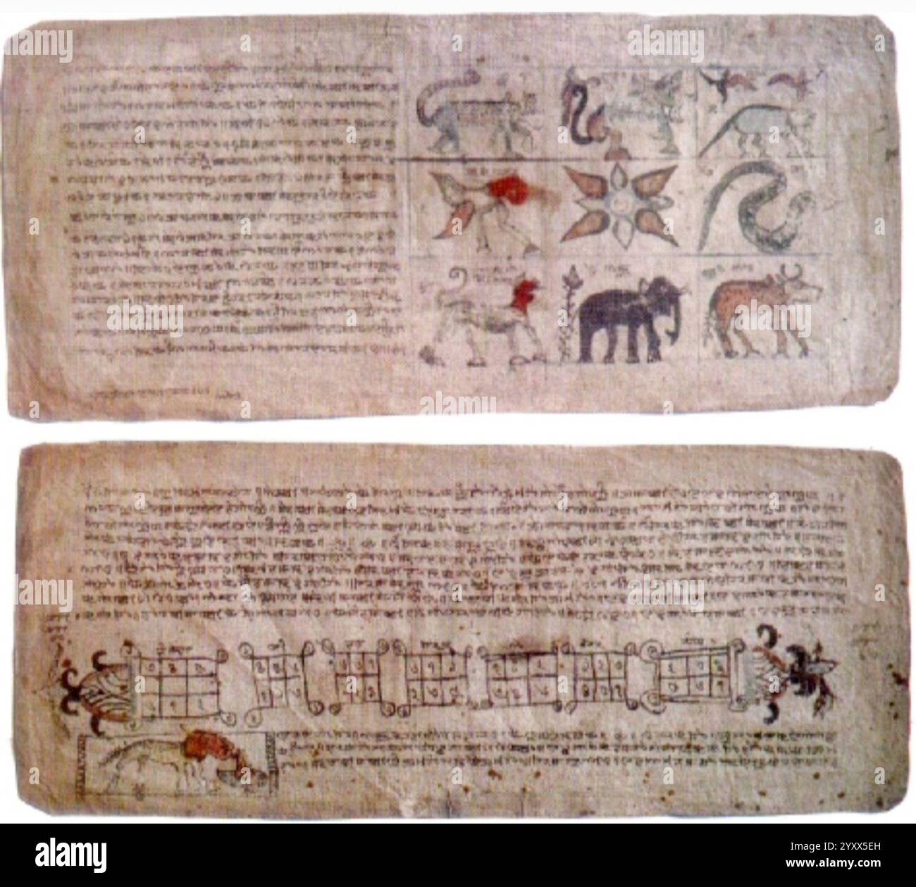 Depictions of animals and moon in the illustrations from the Subika ...