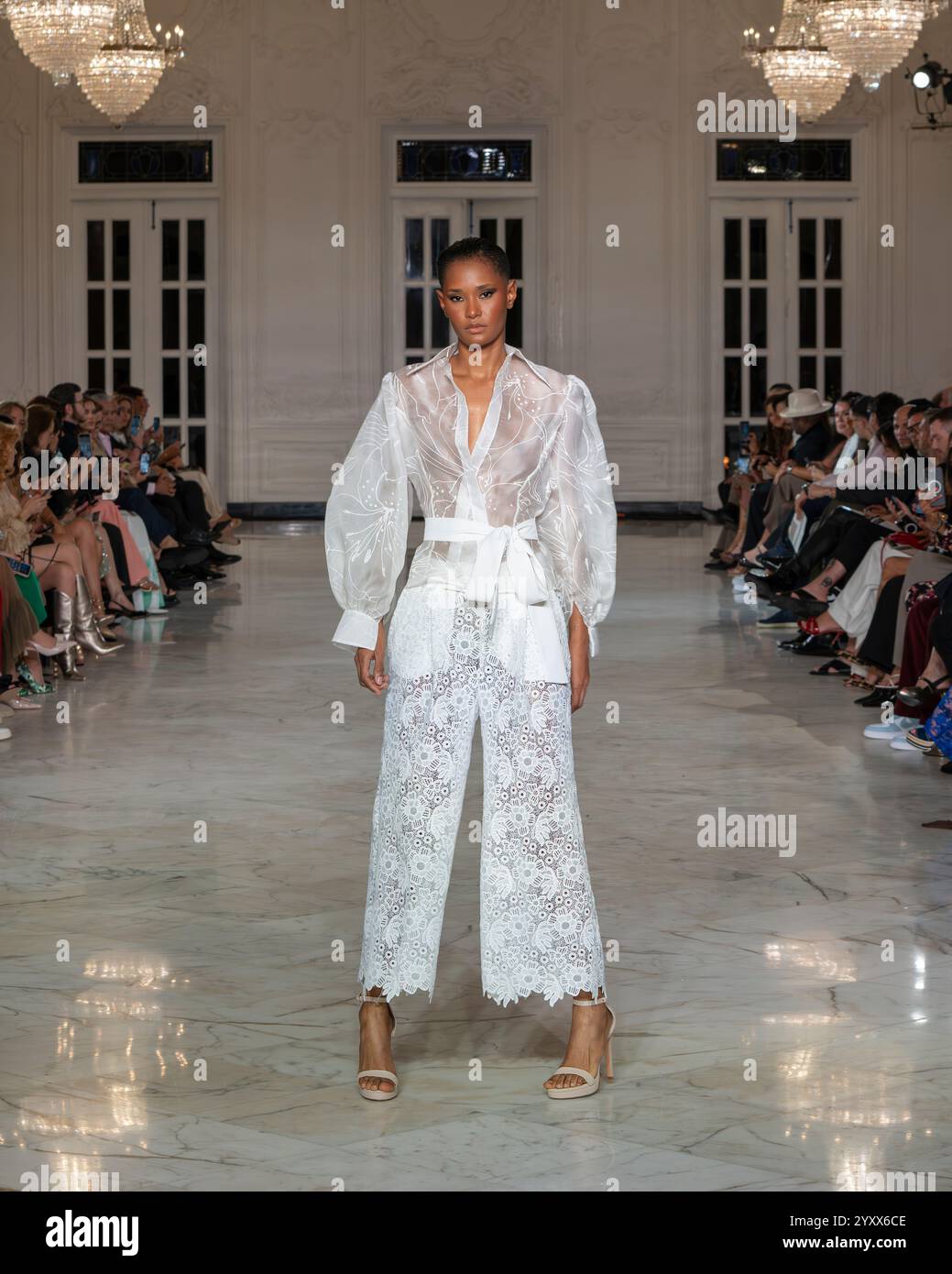 Models walk the Frederick Anderson Summer 2025 Collection at Antiguo ...