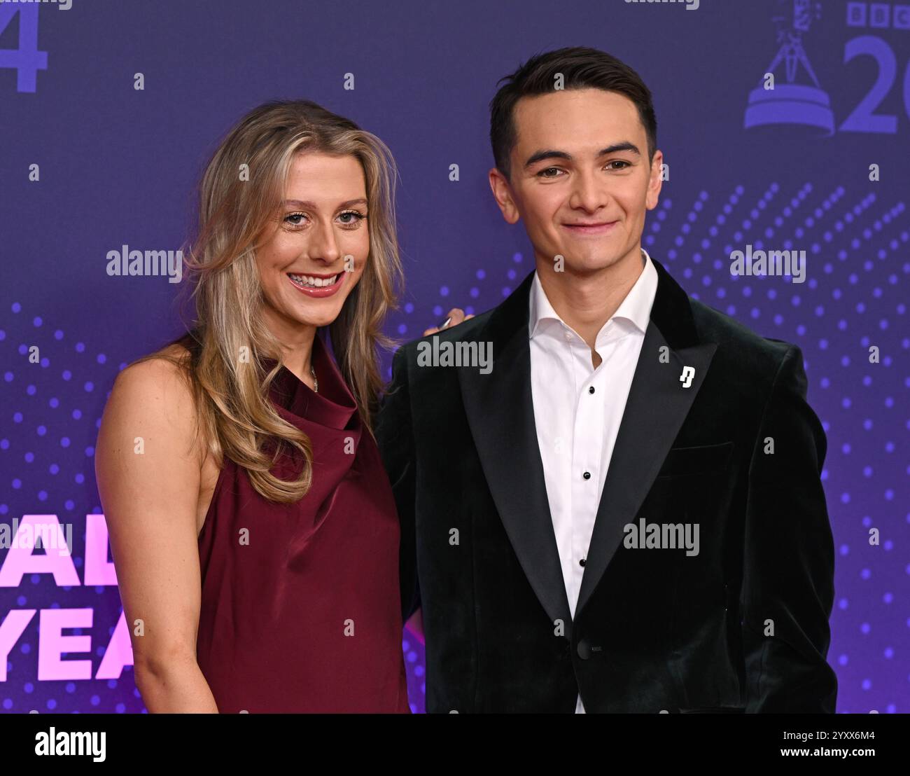 Salford, UK. December 17th, 2024. Olivia Mathias and Alex Yee arriving ...