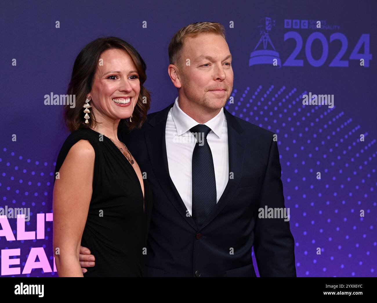 Salford, UK. December 17th, 2024. Sir Chris Hoy and Sarra Kemp arriving ...