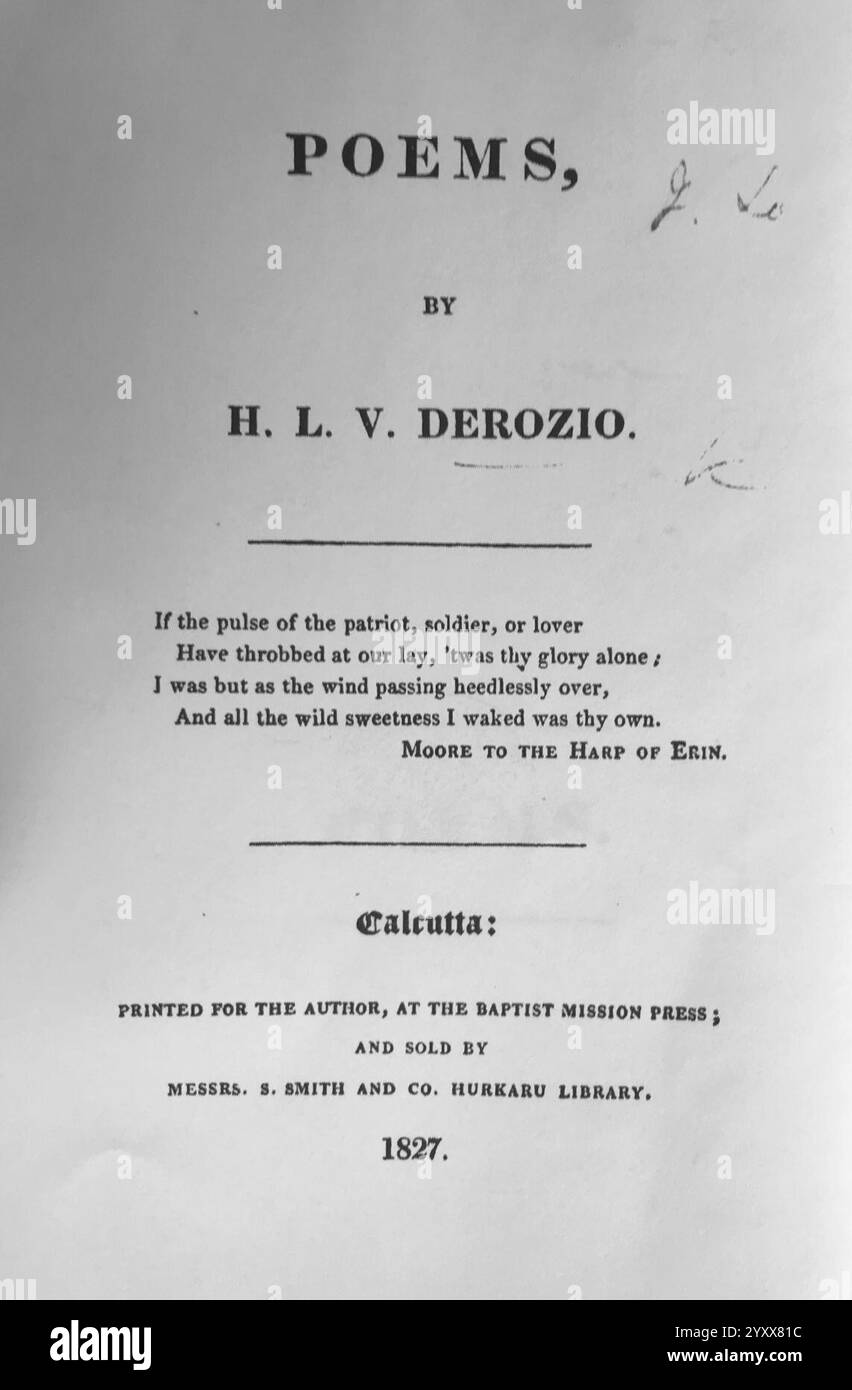 Derozio hi-res stock photography and images - Alamy