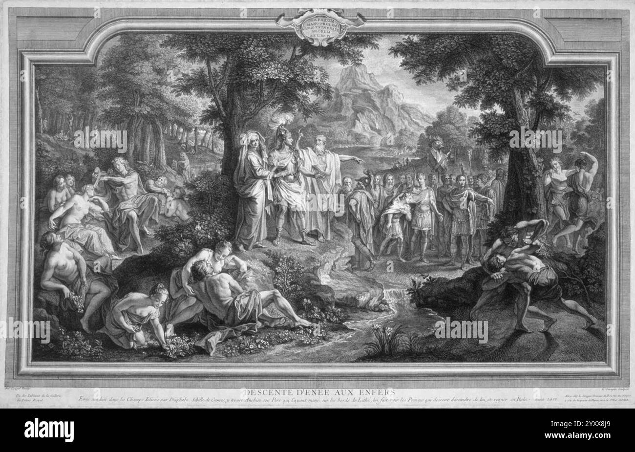 Descente d 'Enée aux enfers, Enée conduit dans les Champs Elisées par ...