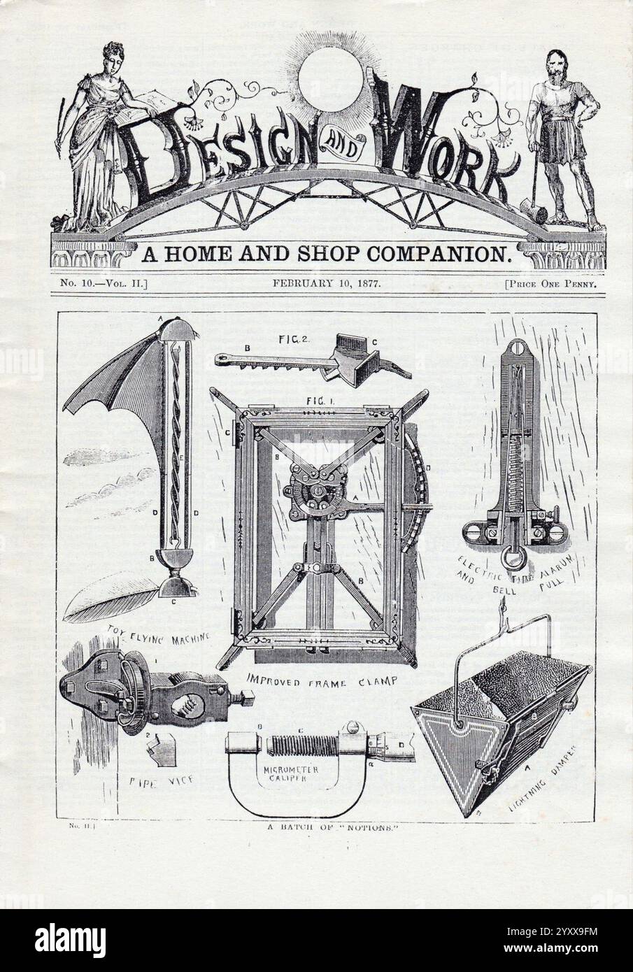Design and Work. Vol. 2, no. 10. 10 February 1877 - Toy Flying Machine ...