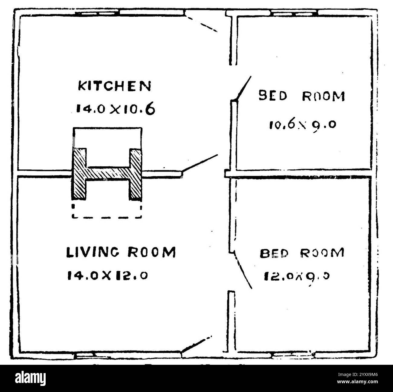 Design-for-No-1-cottage Gound-plan p724 Brett's-Colonists'-Guide-1883 ...