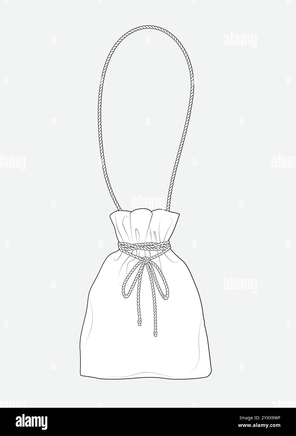 Drawstring bucket bag template hi-res stock photography and images - Alamy