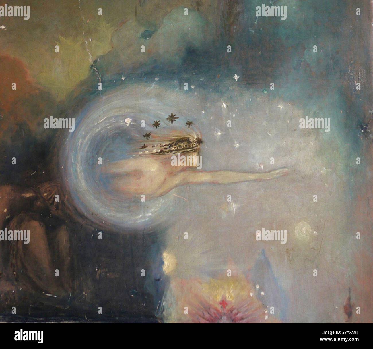 Detail from a Theosophical mural painted by W. B. Yeats and George ...