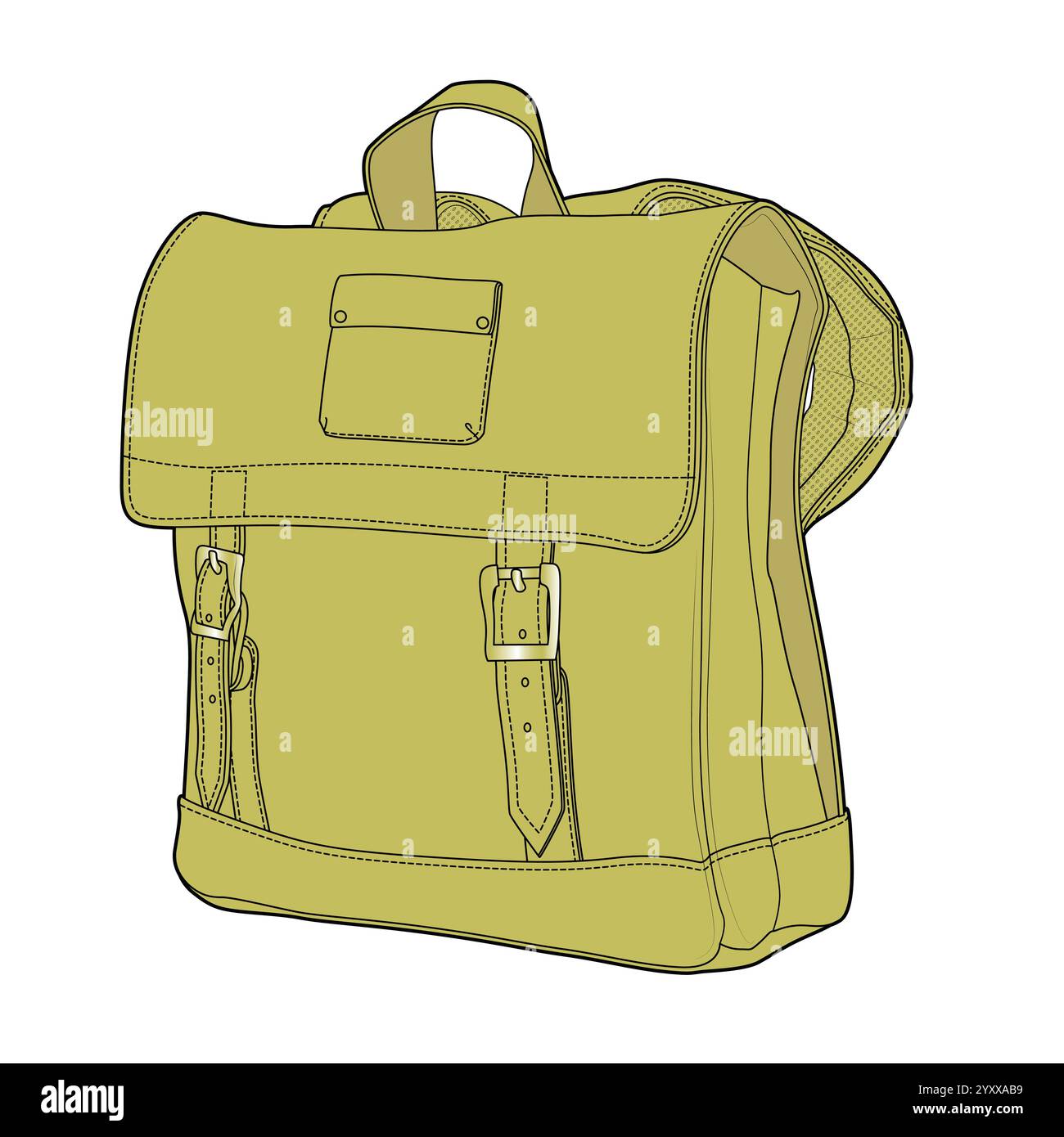 College bag flat sketch hi-res stock photography and images - Alamy