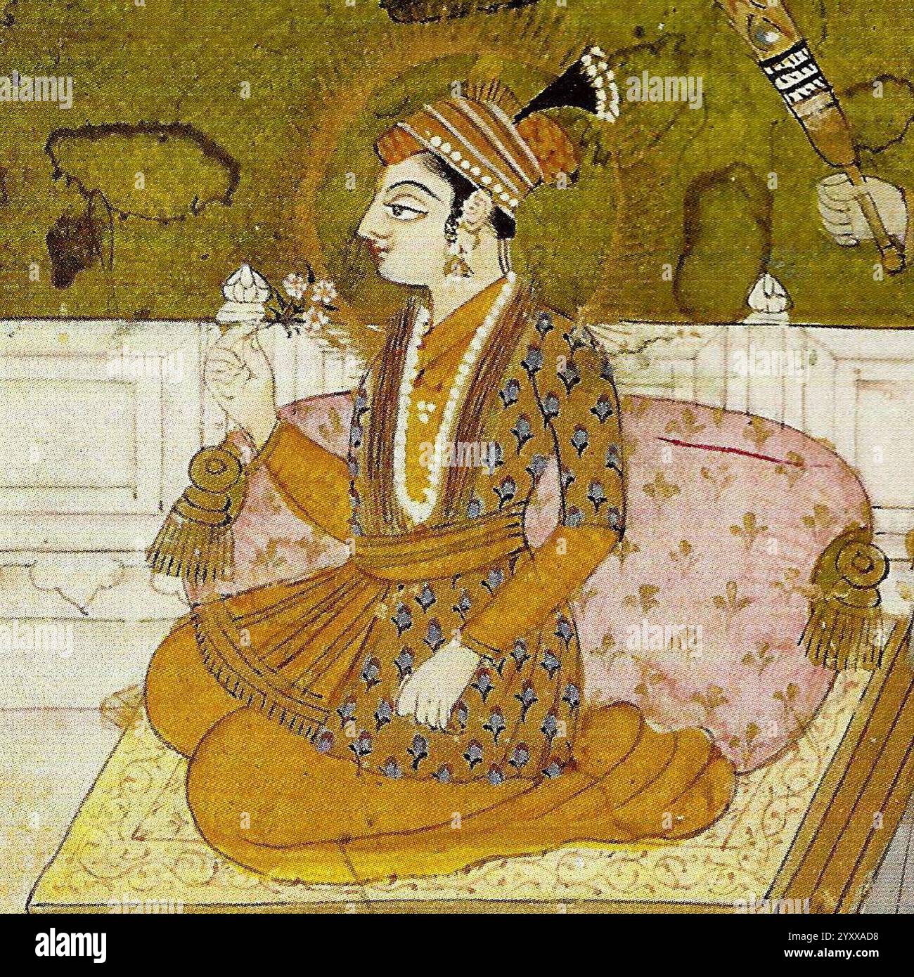 Detail of a miniature painting depicting Guru Har Krishan, the eighth ...