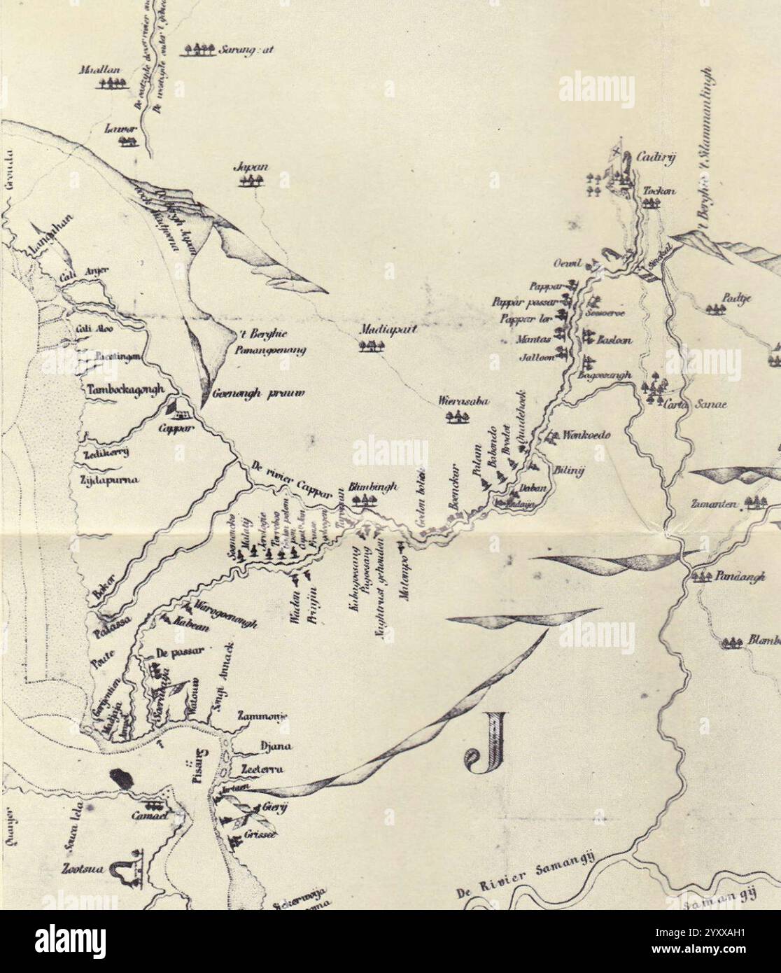Detail of Anthony Hurdts map of Java, 1678 Stock Photo - Alamy