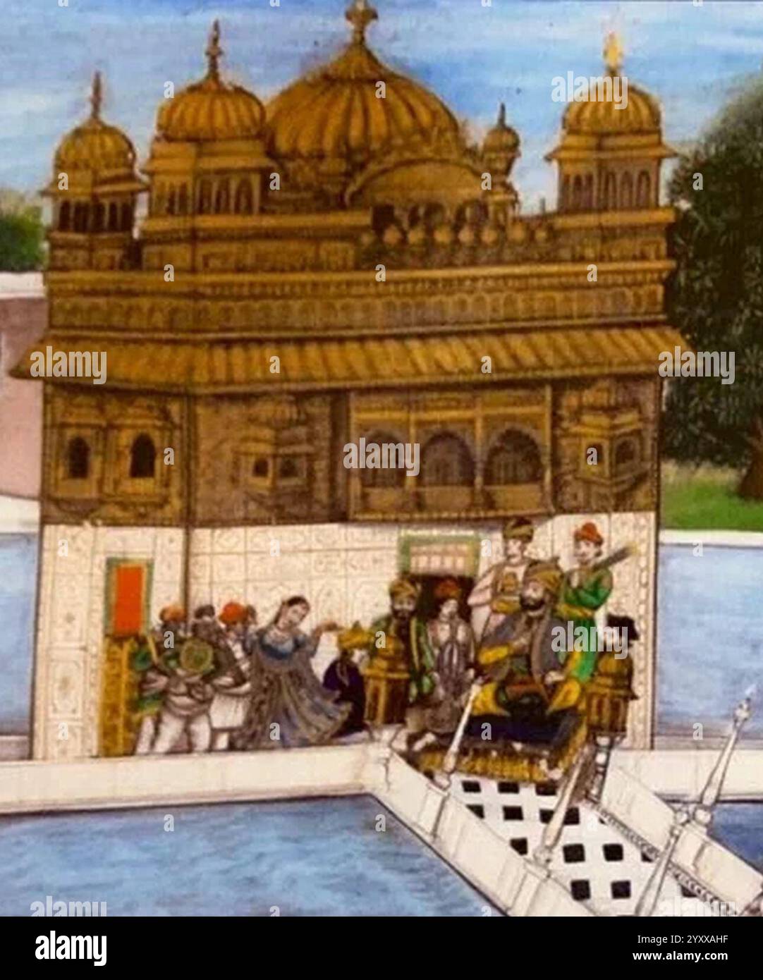 Detail of a painting showing Massa Ranghar being entertained by Nautch ...