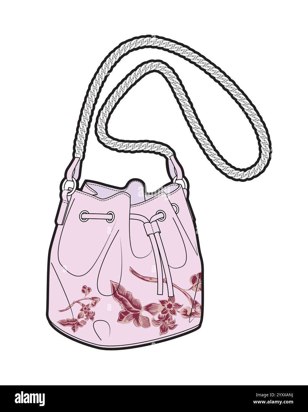 Drawstring bucket bag template hi-res stock photography and images - Alamy