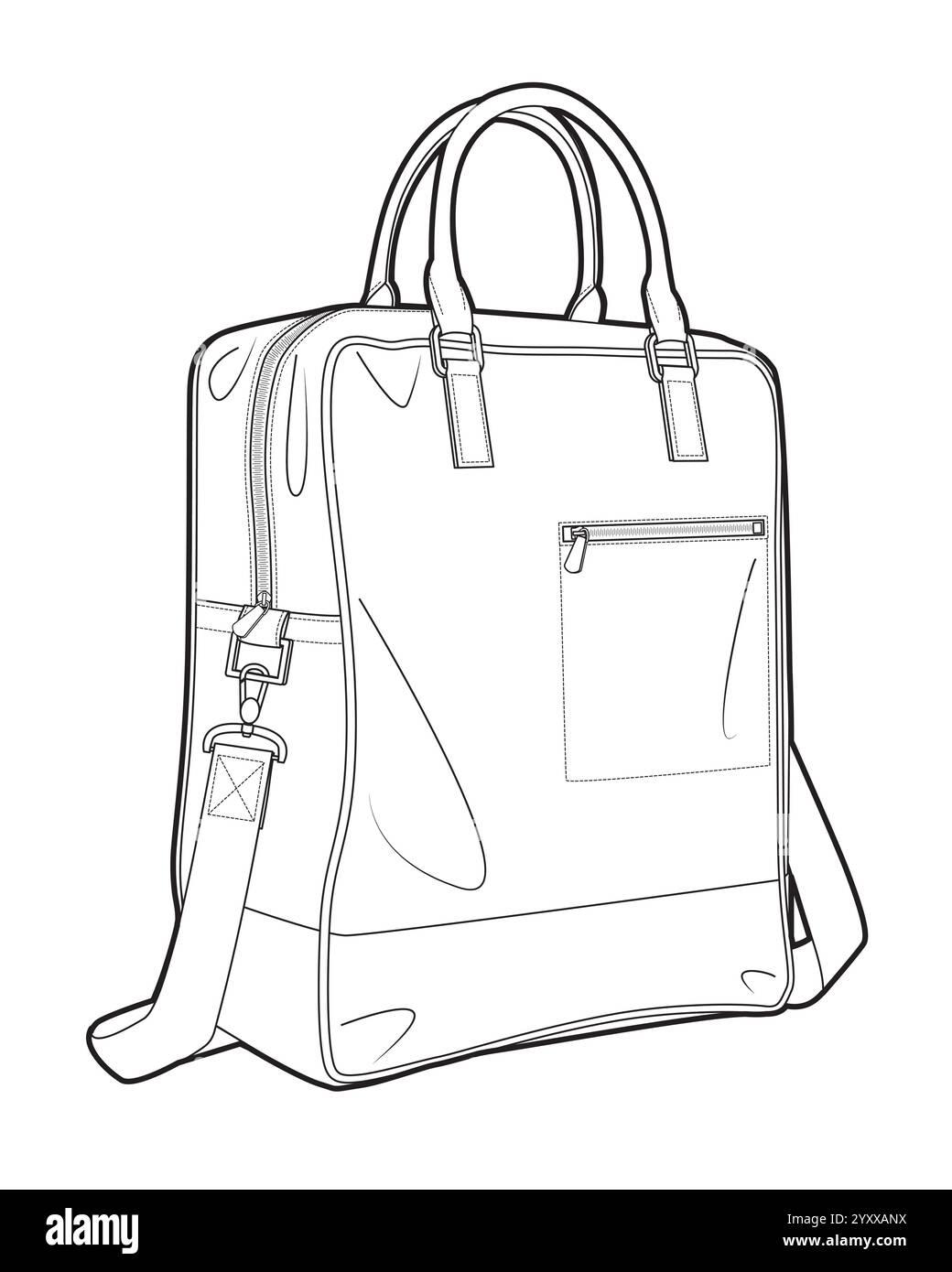 Male bags flat sketch hi-res stock photography and images - Alamy