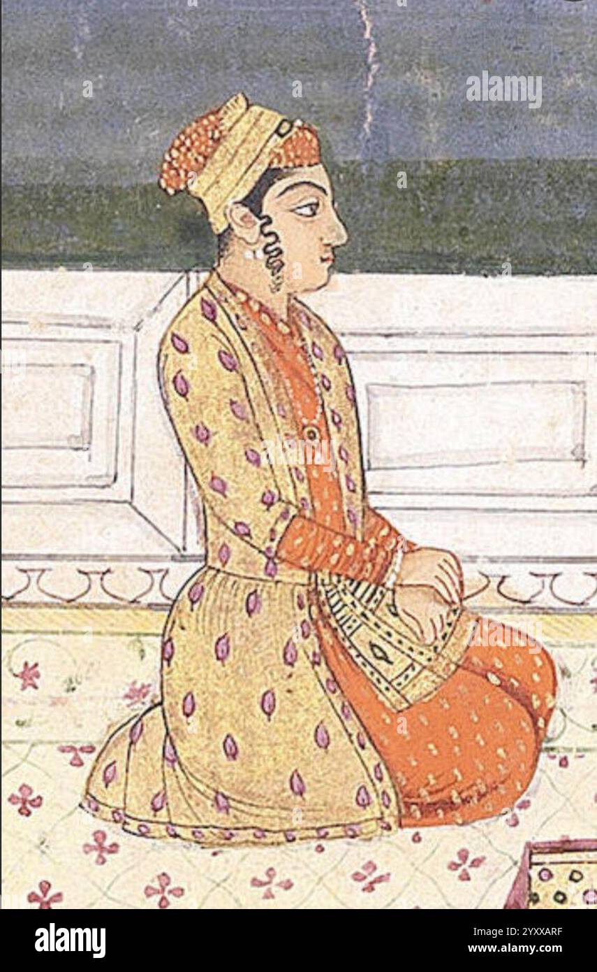 Detail of Guru Har Krishan from a miniature painting depicting him ...