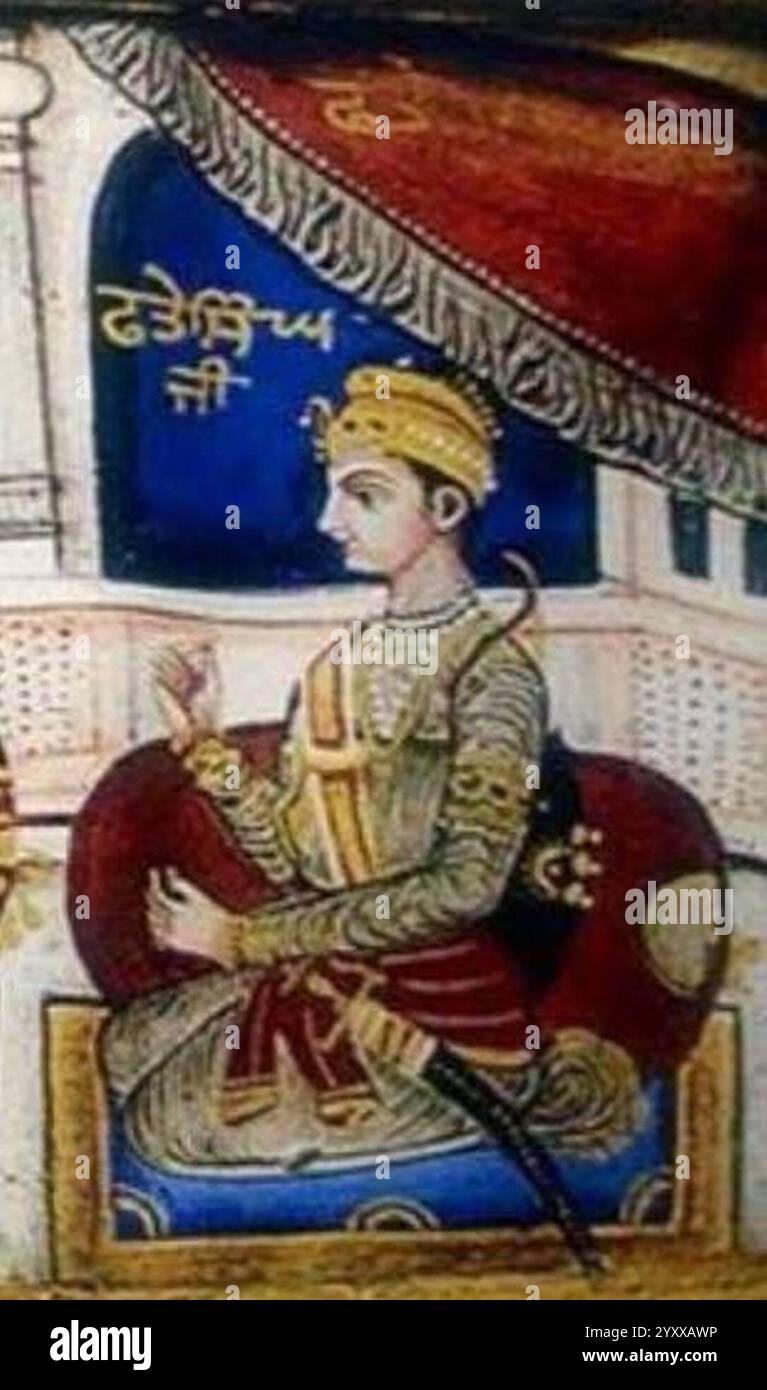 Detail of Sahibzada Fateh Singh from a mural depicting Guru Gobind ...