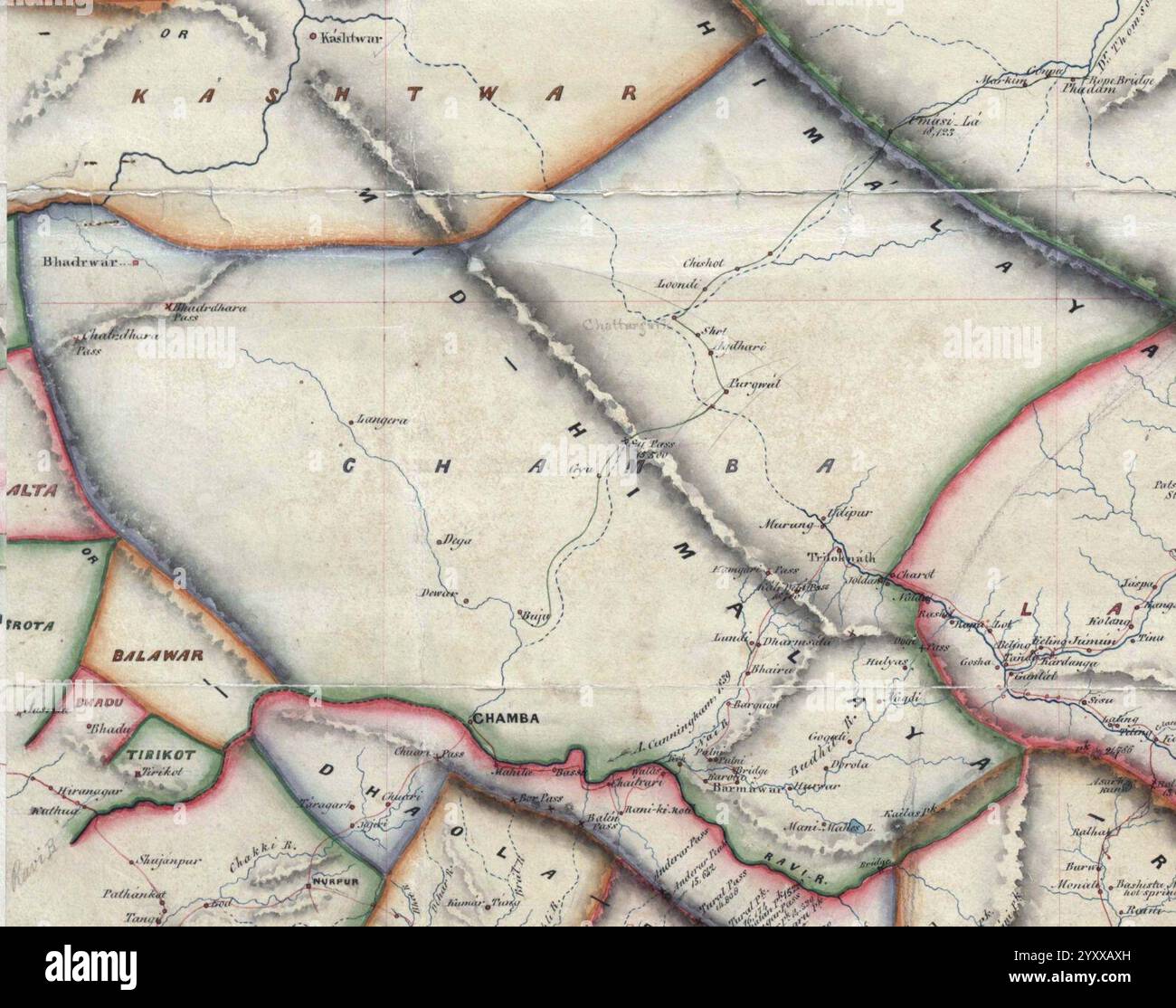 Detail of the main, continuous tract of territory of Chamba State from ...