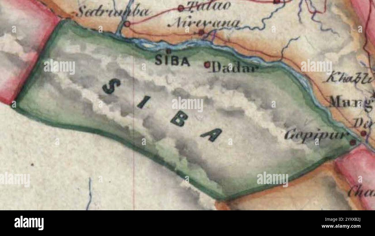 Detail of the main, continuous tract of territory of Siba State from a ...