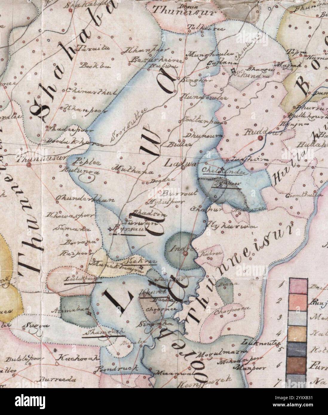 Detail of the main, continuous tract of territory of Ladwa State from a ...