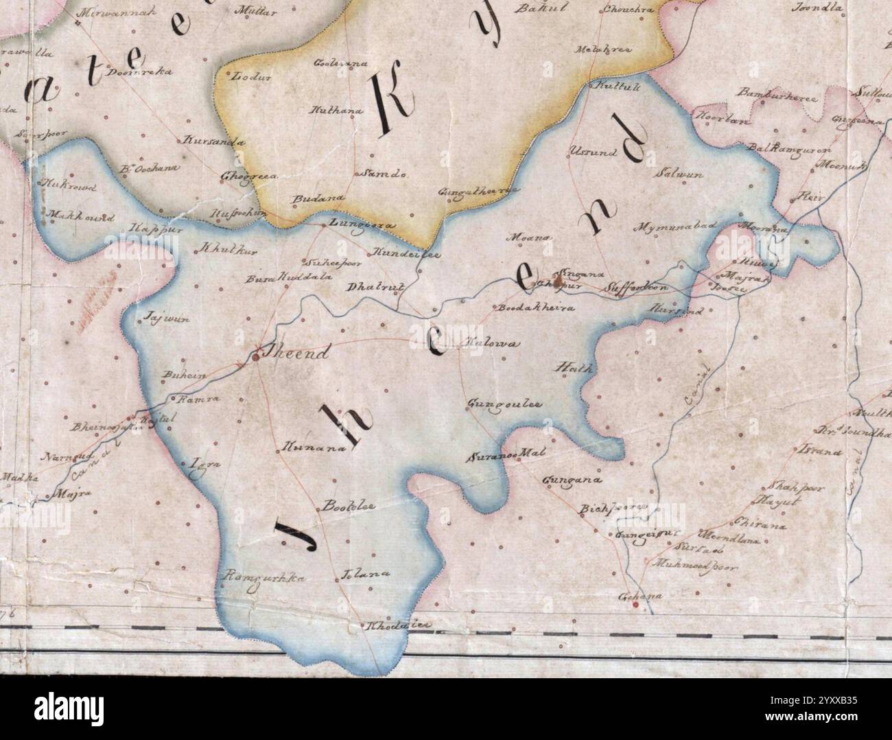 Detail of the main, continuous tract of territory of Jind State from a ...
