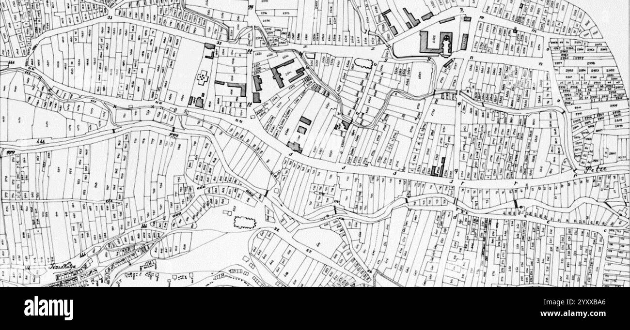 Details of the map of Miskolc István Domby 1817 Stock Photo - Alamy