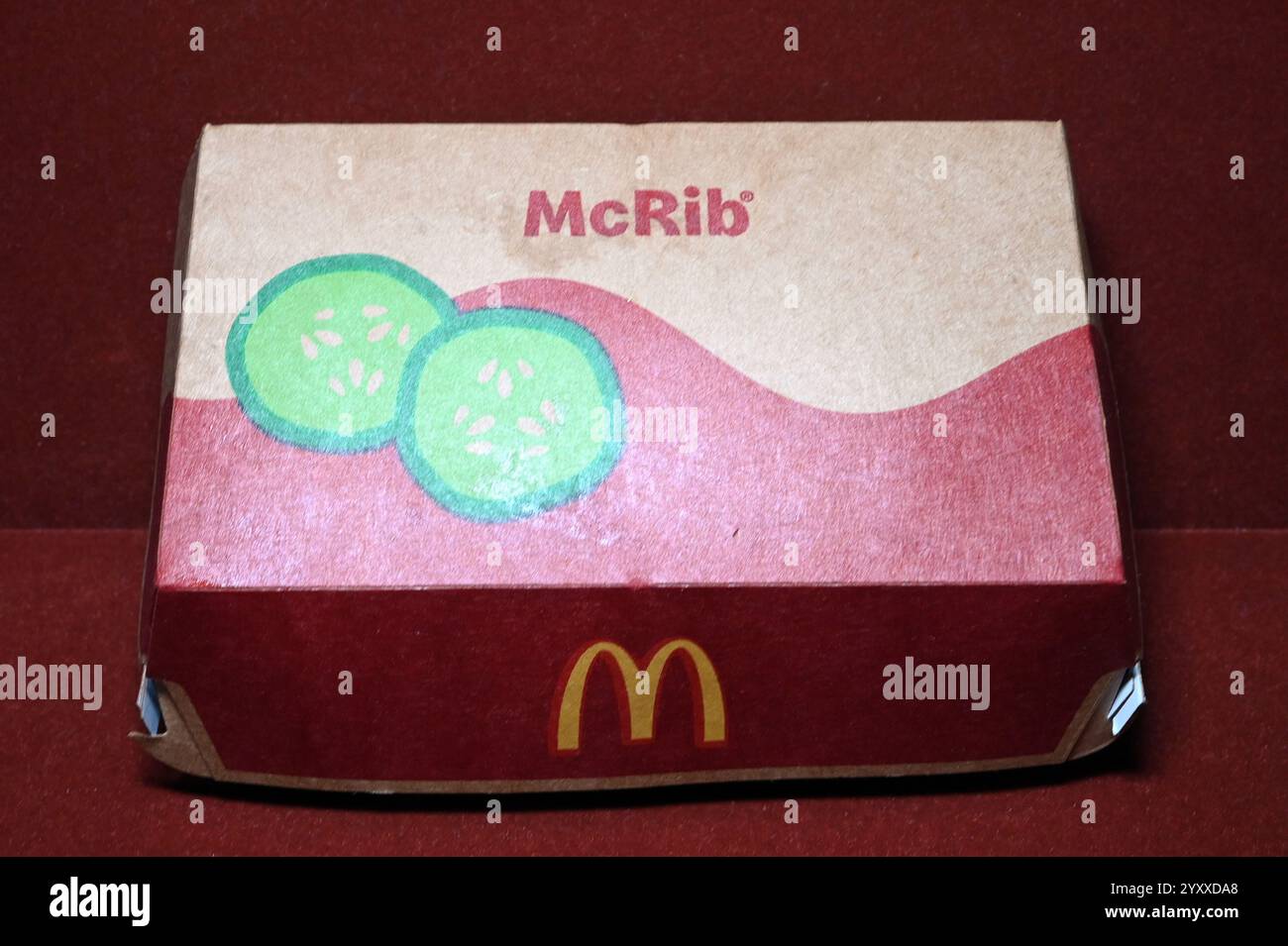 New York, USA. 17th Dec, 2024. The McDonald's McRib Sandwich box ...