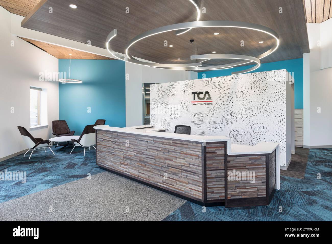 Entrance reception area of new office space hi-res stock photography ...