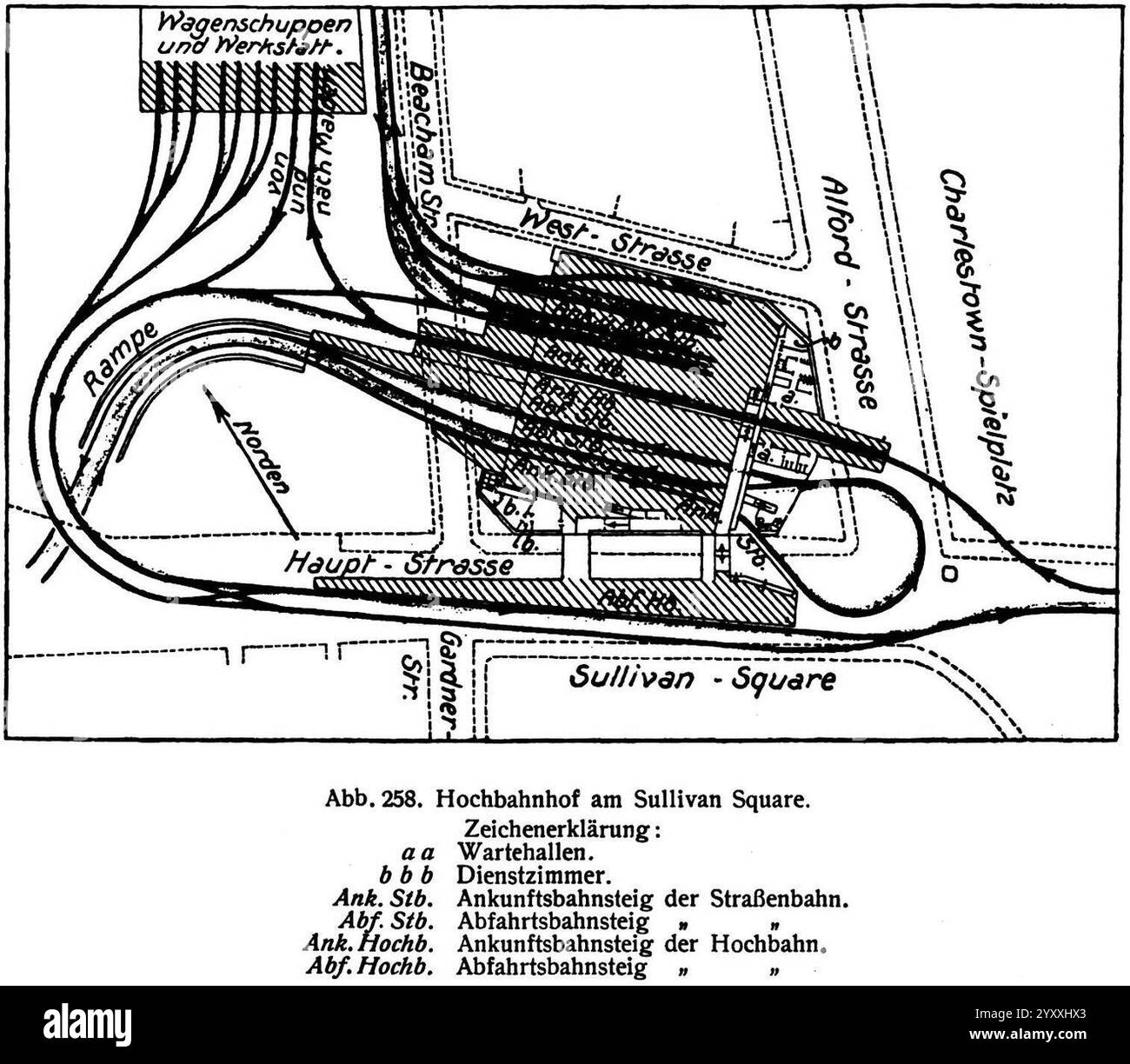 Diagram of Sullivan Square station, 1910s Stock Photo - Alamy