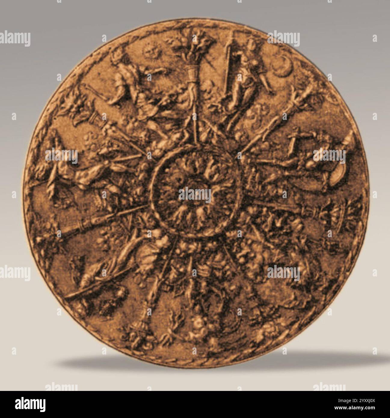 Dial depicting the seven deities of planets by Vitus Kels 1547 Stock ...