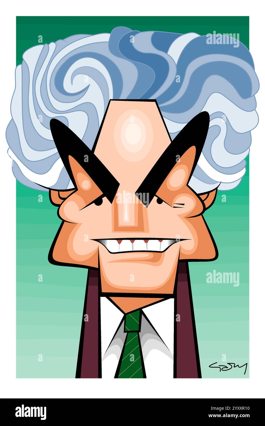 Stanley Prusiner, US biochemist and neurologist, illustration Stock ...