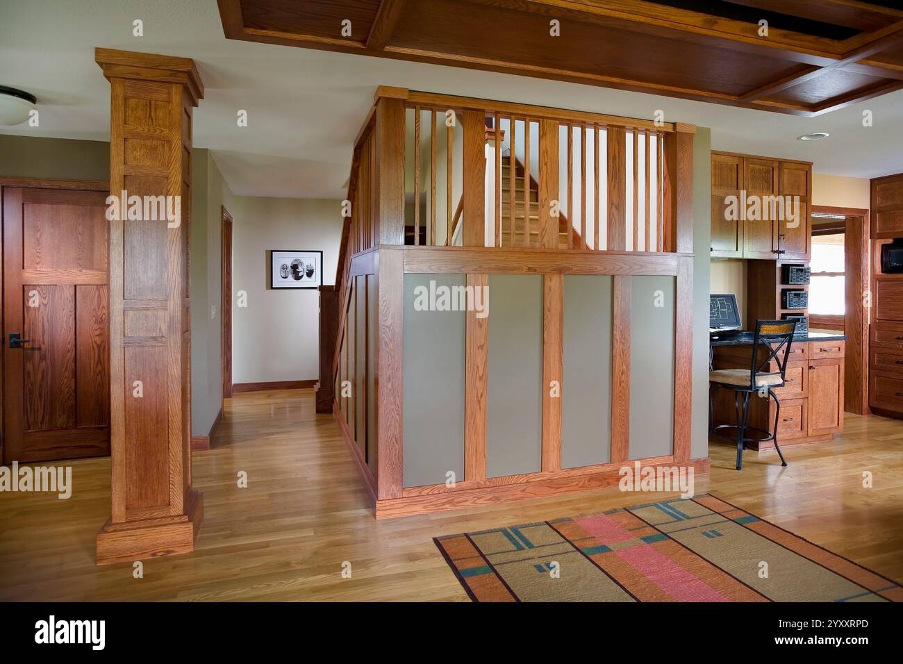 Office nook cabinets that are part of kitchen hi-res stock photography ...