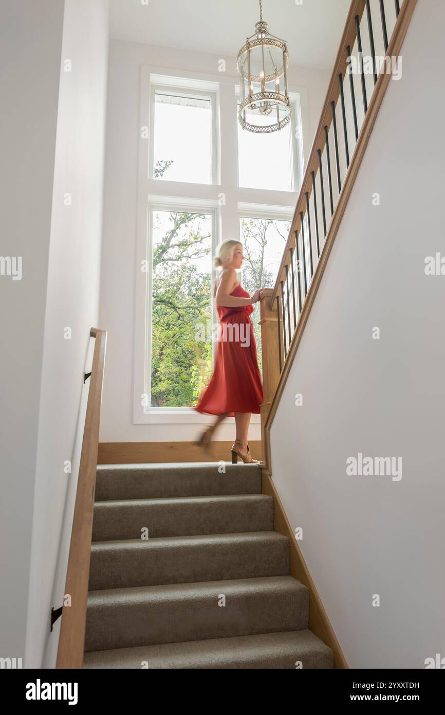 Blond oak wood railing and trim hi-res stock photography and images - Alamy