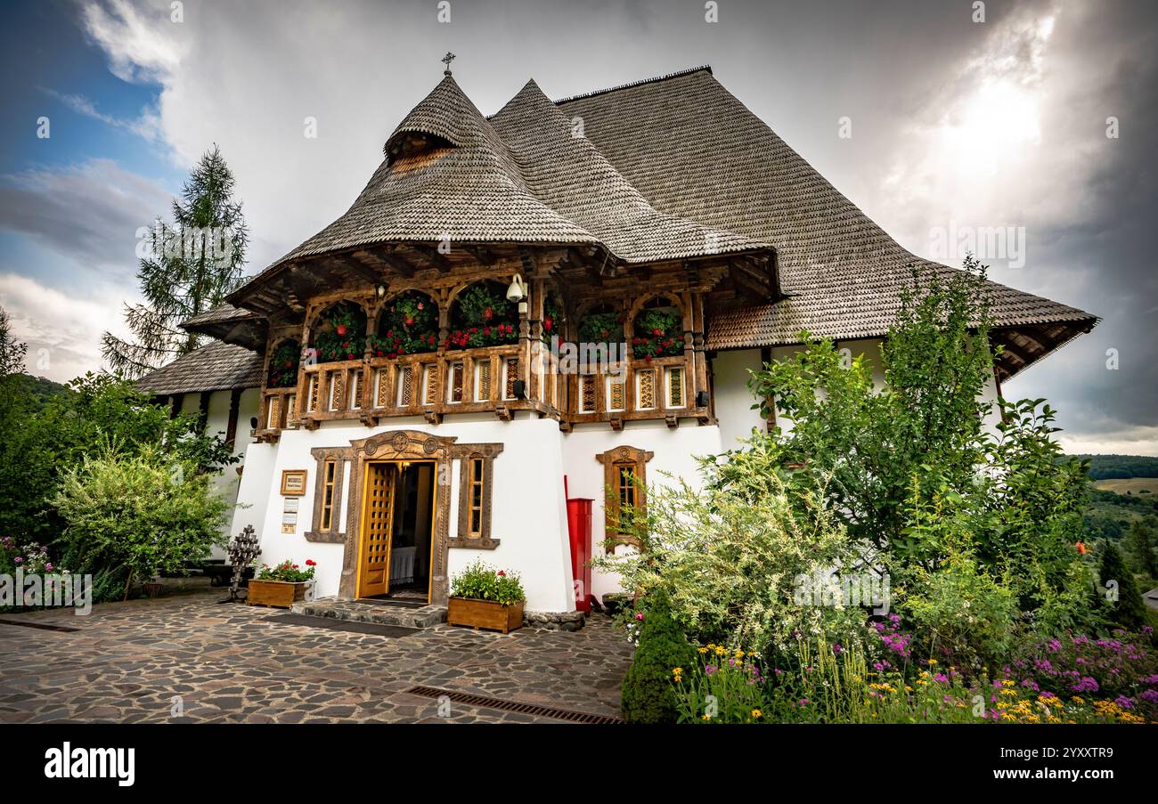 Wooden churches Barsana Monastery Stock Photo - Alamy